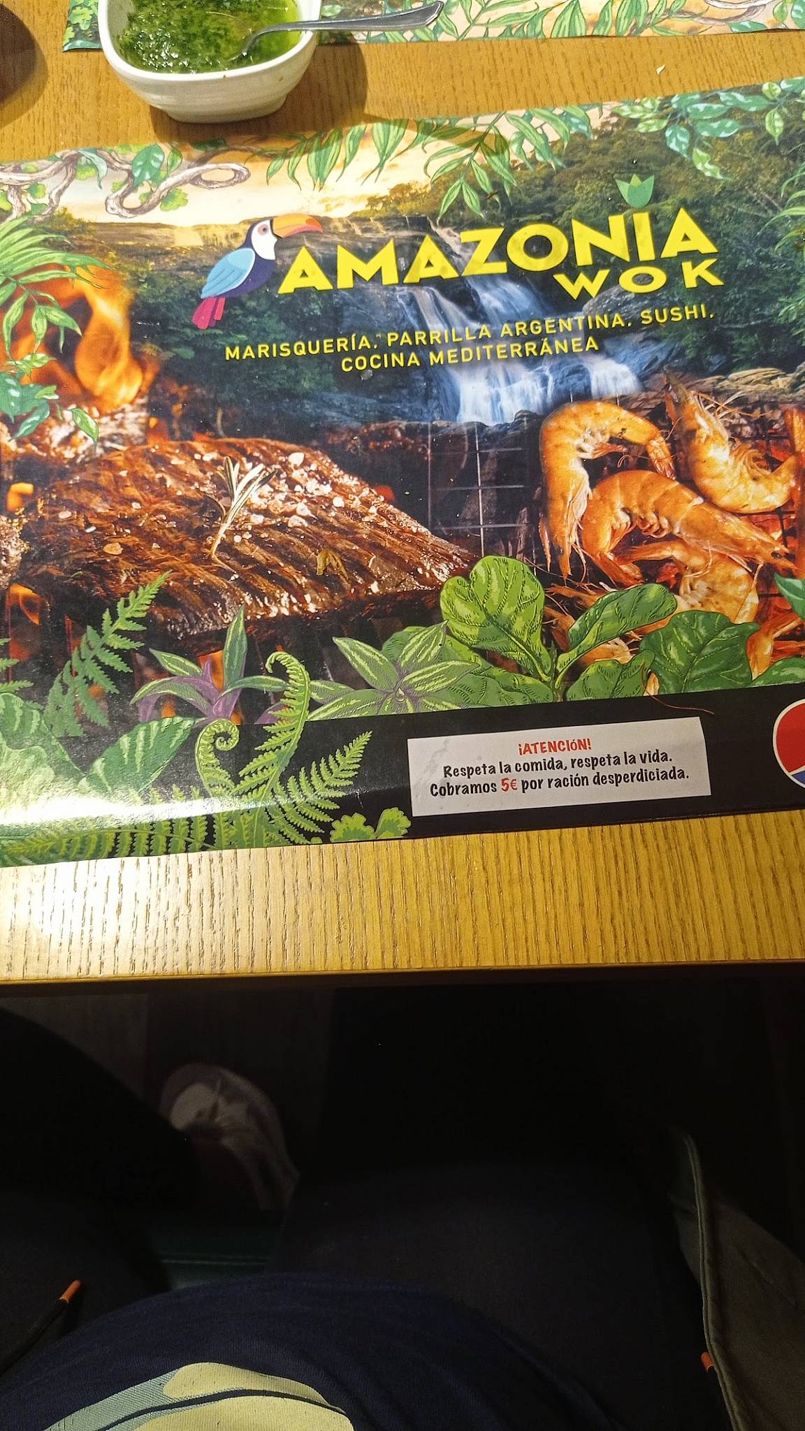 Carta del restaurante Amazonia Asador, Madrid