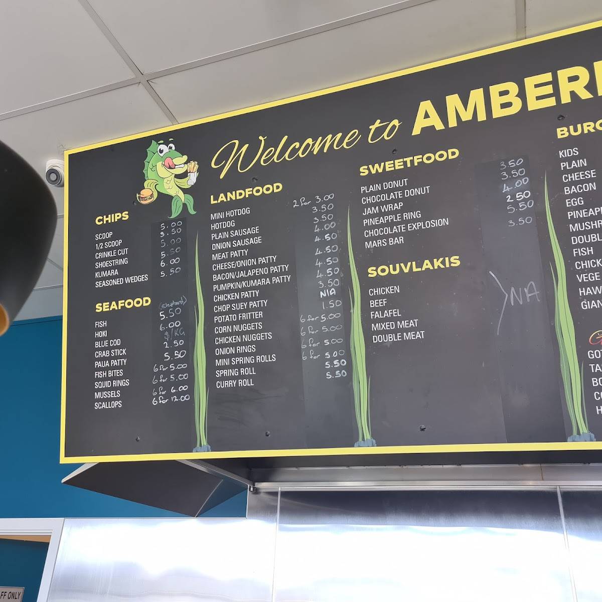 Menu at Amberley Fish and Chips restaurant, Amberley