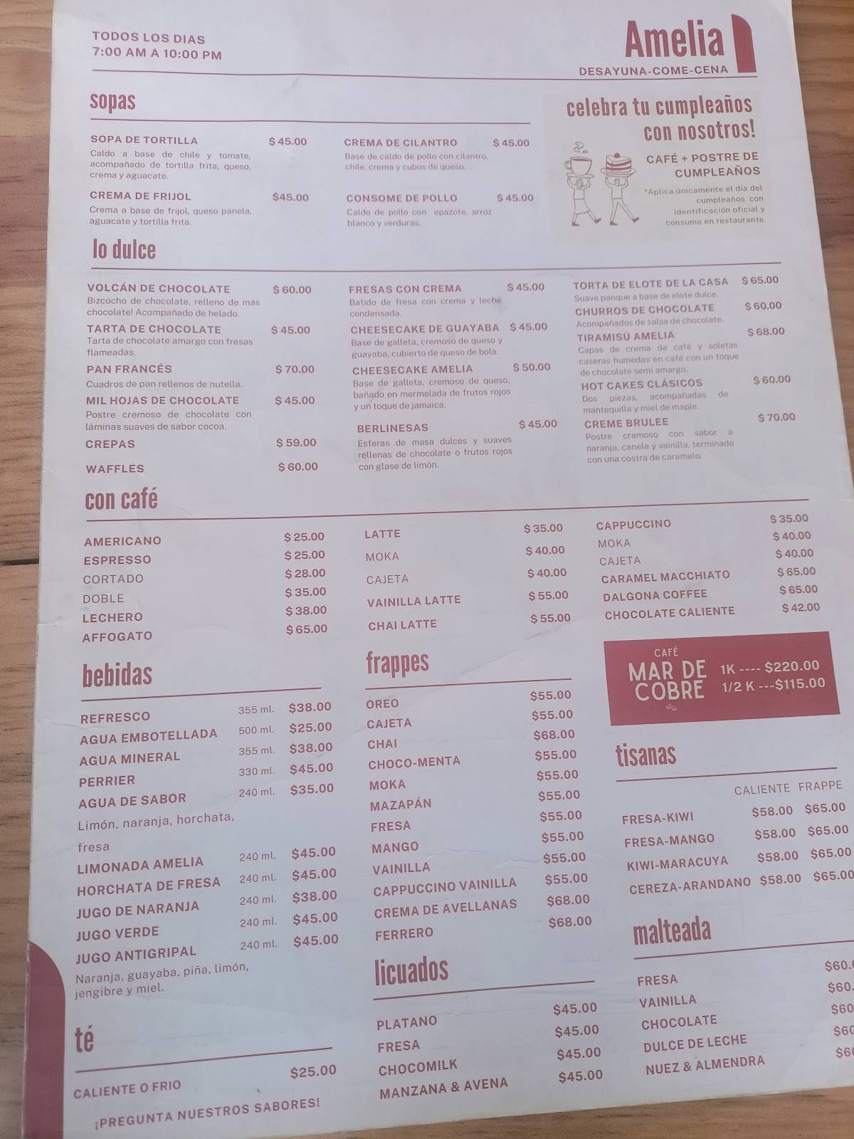 Carta de Amelia Café, Orizaba