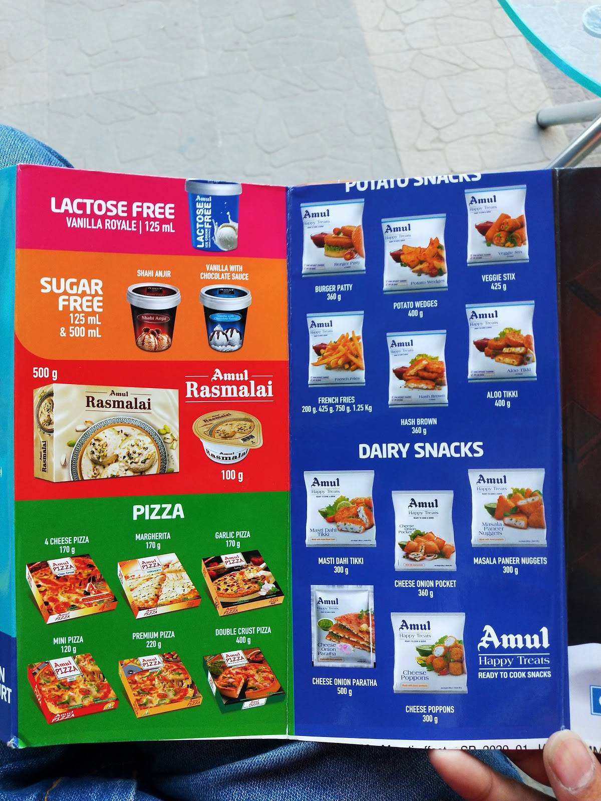Menu at Amul Ice cream parlour, Cafe and Store, Dewas