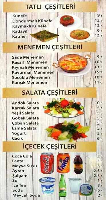 Menu at Andok Sac Tava, Istanbul, Mareşal Fevzi Çakmak 2. Sk. No:3