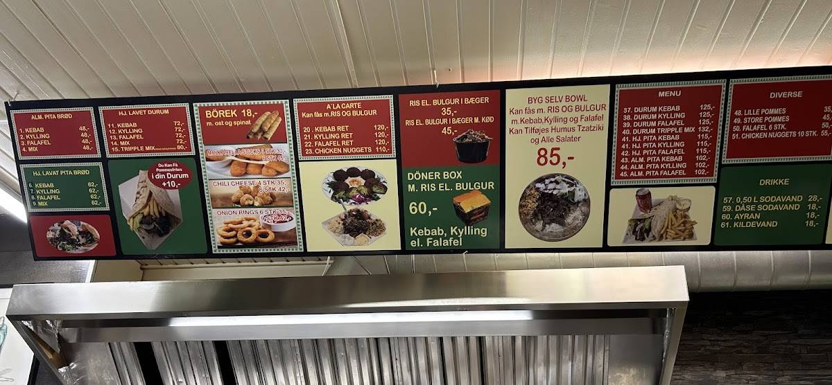 Menu at Ankara Durum House restaurant, Copenhagen, Istedgade 69