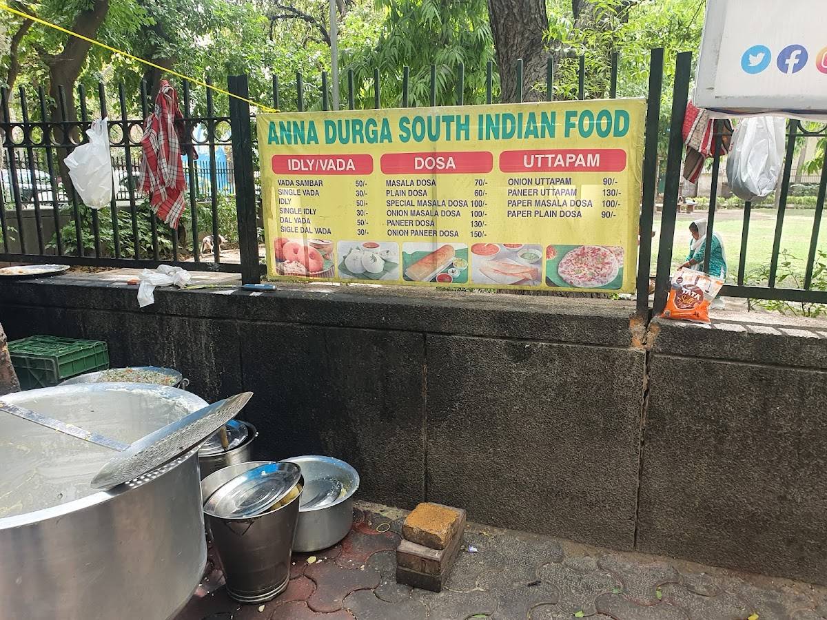 Menu at Anna Durga Dosa Stall, New Delhi