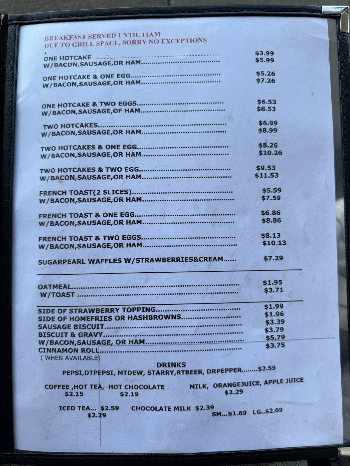 Menu at Ann's Country Kitchen restaurant, USA, OK-58