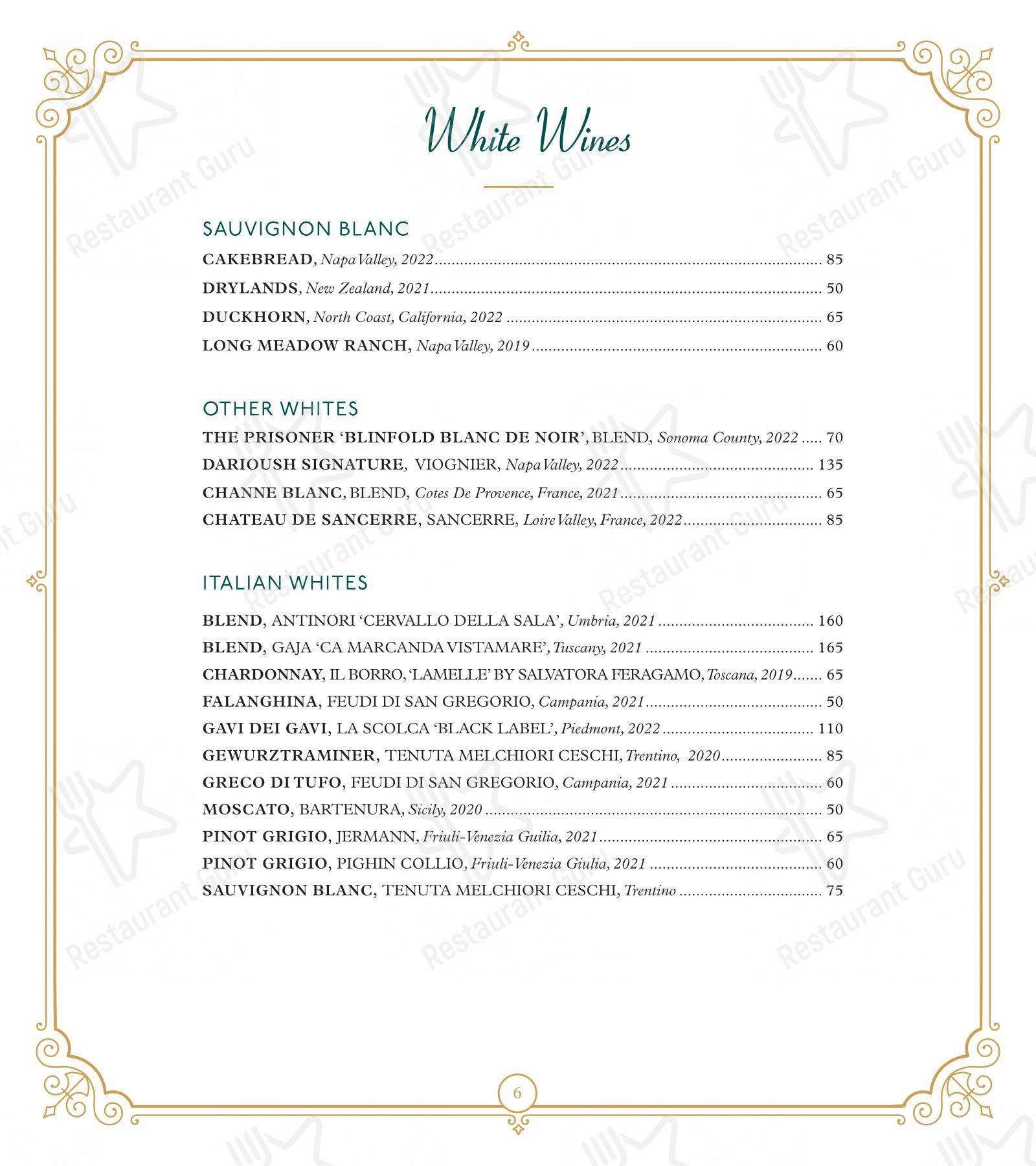 Menu at Anthony's Runway 84 steakhouse, Fort Lauderdale