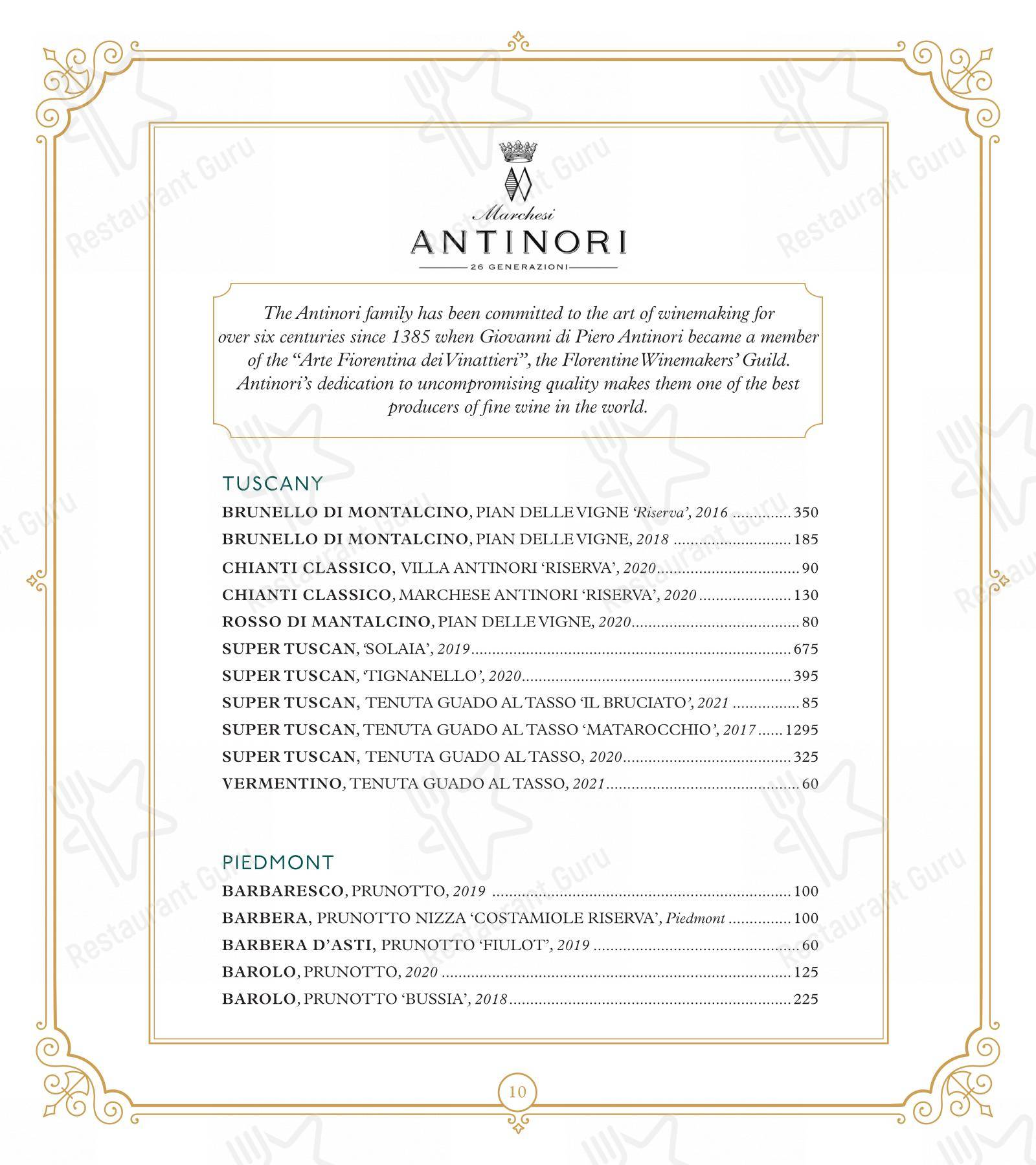 Menu at Anthony's Runway 84 steakhouse, Fort Lauderdale