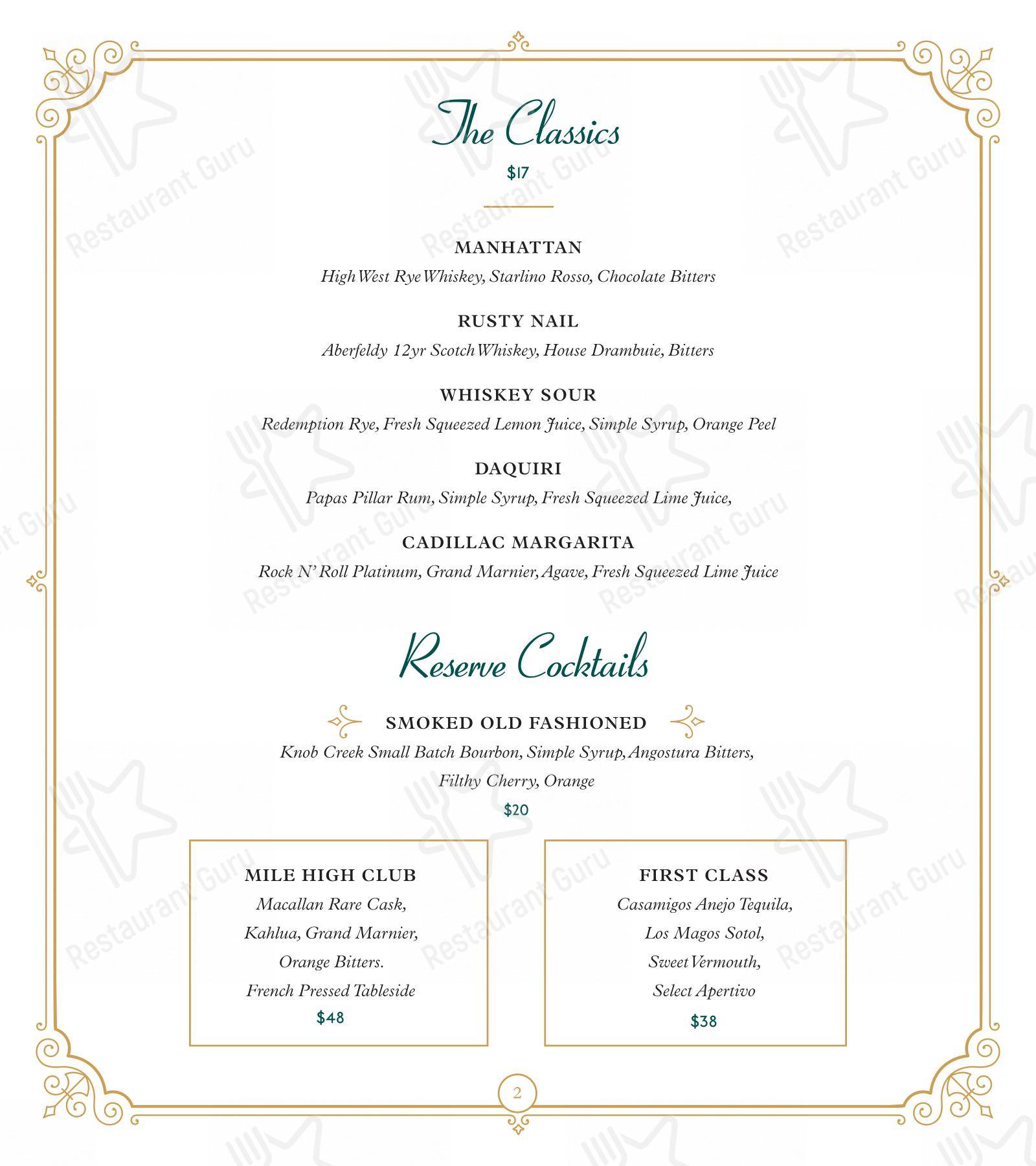 Menu at Anthony's Runway 84 steakhouse, Fort Lauderdale