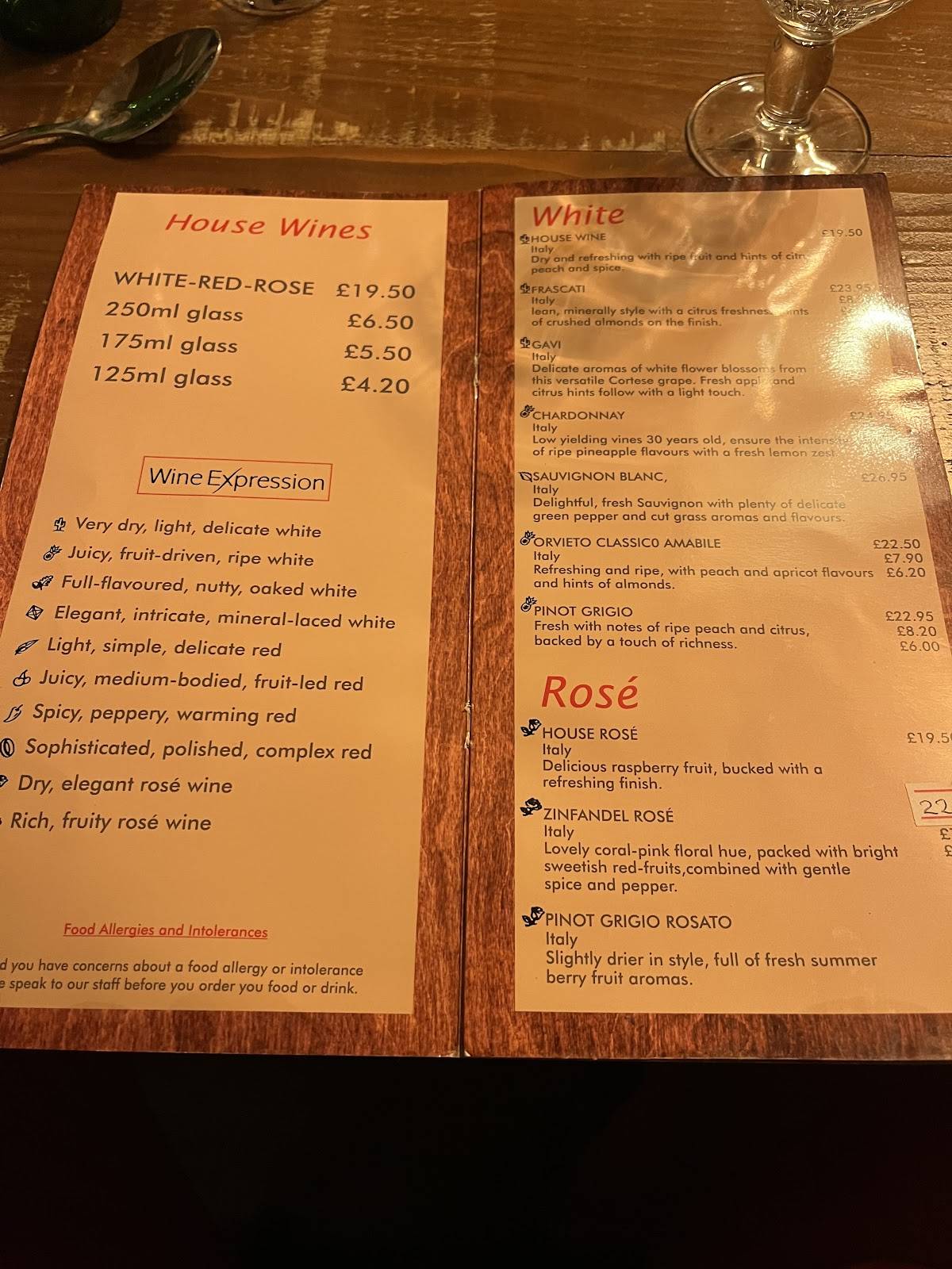 Menu at Antica Roma restaurant, Calne, 2 High St