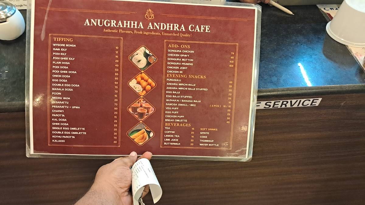 Menu at Anugrahha Andhra Cafe - A2C, Chennai