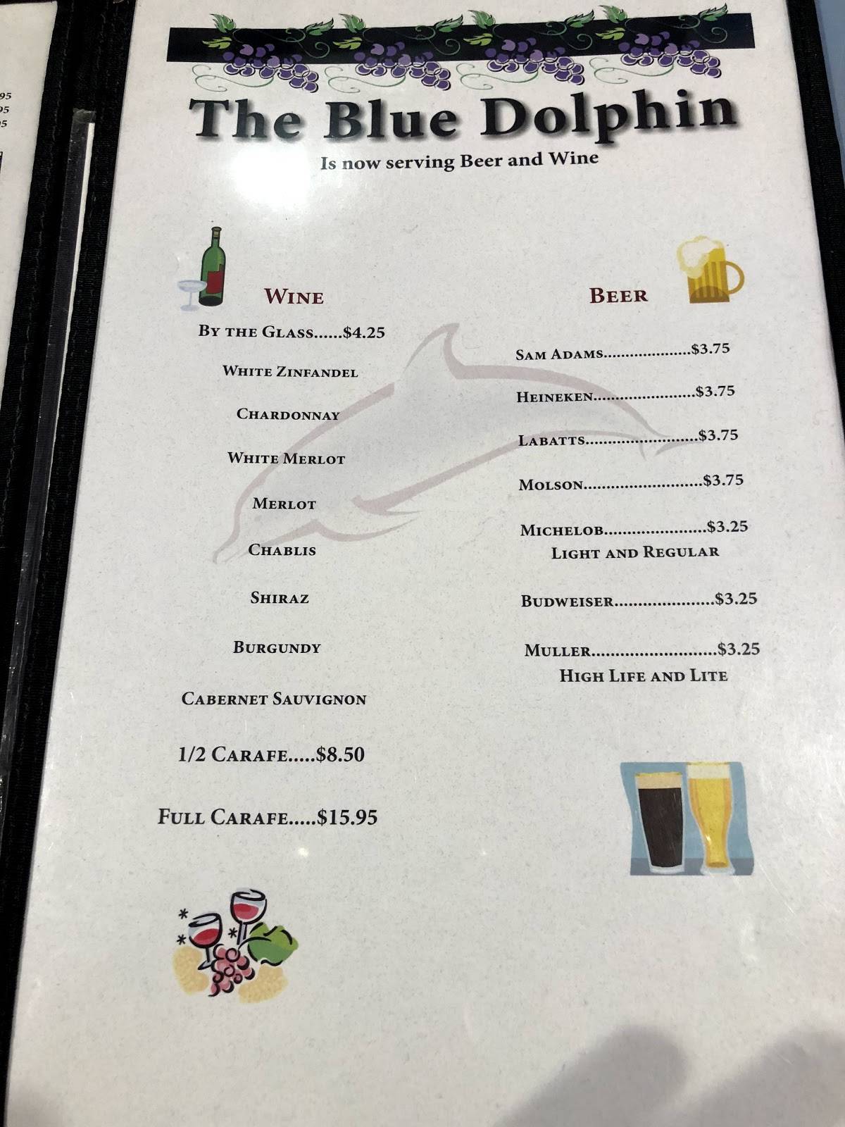 Menu at Blue Dolphin restaurant, Apalachin, NY-434