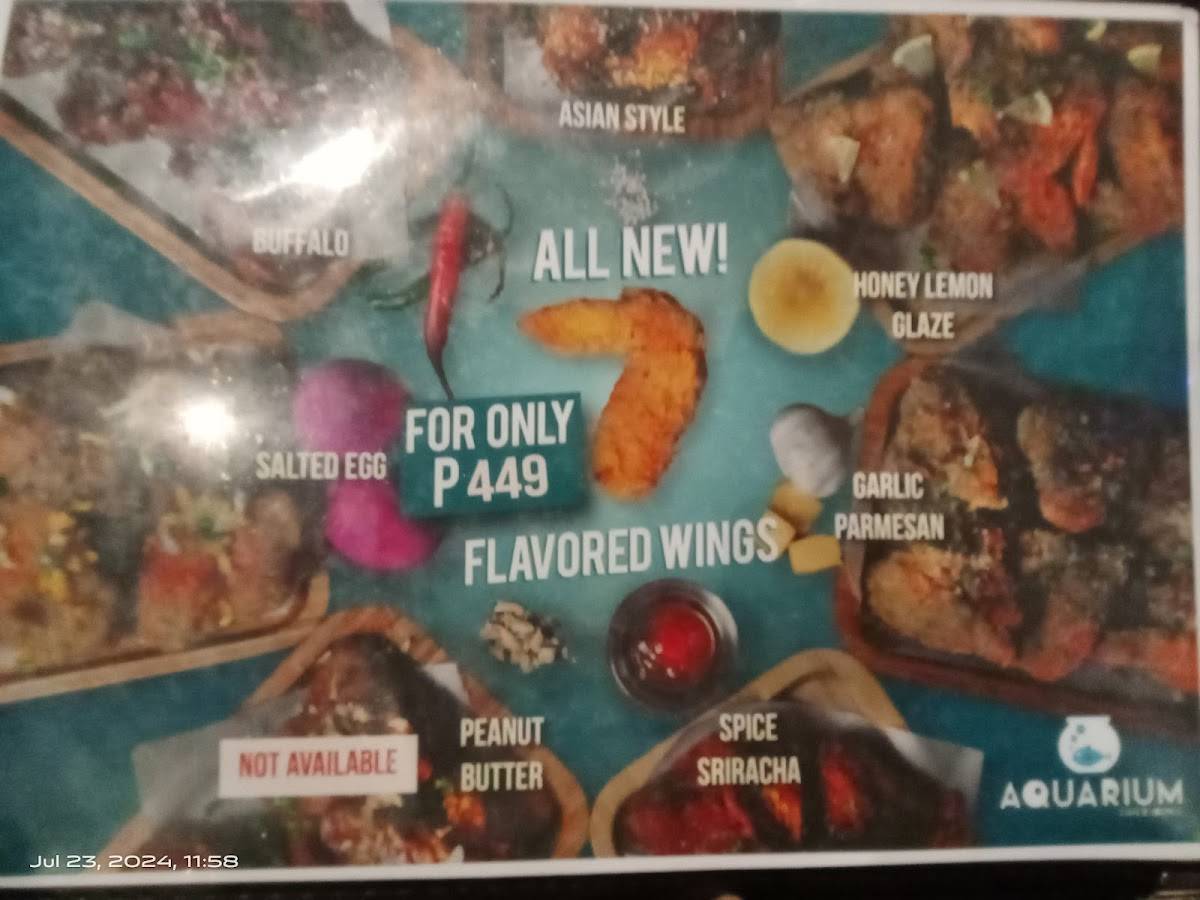Menu at Aquarium Cafe, Iloilo City