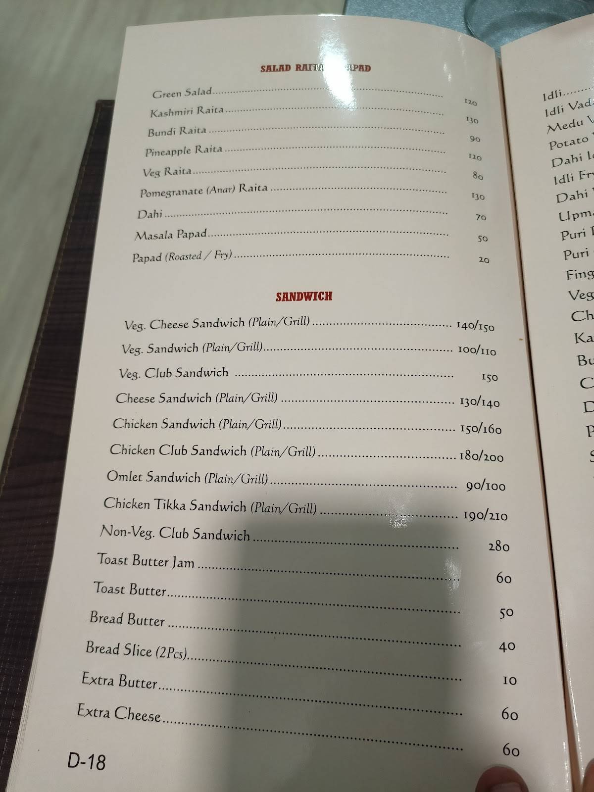 Menu at Arabian restro enroute Daman, Mumbai