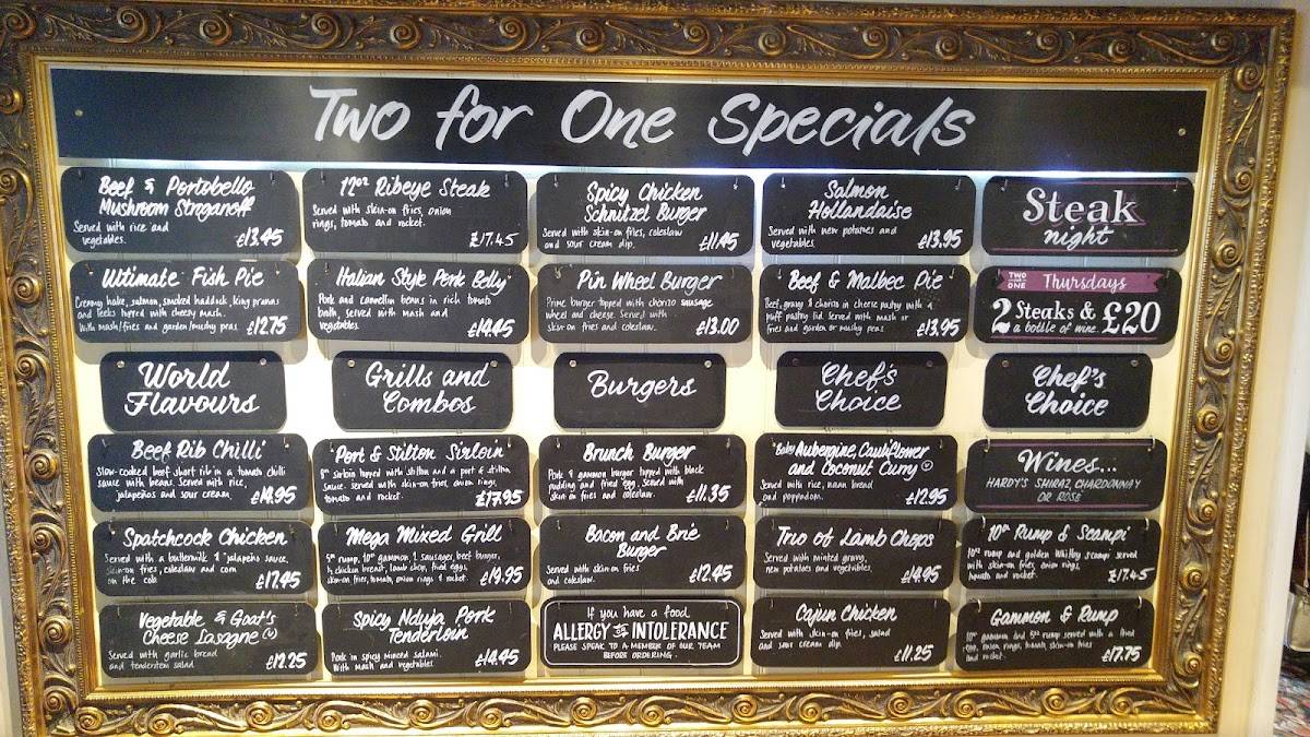Menu at Burnt Stump pub & bar, Nottingham
