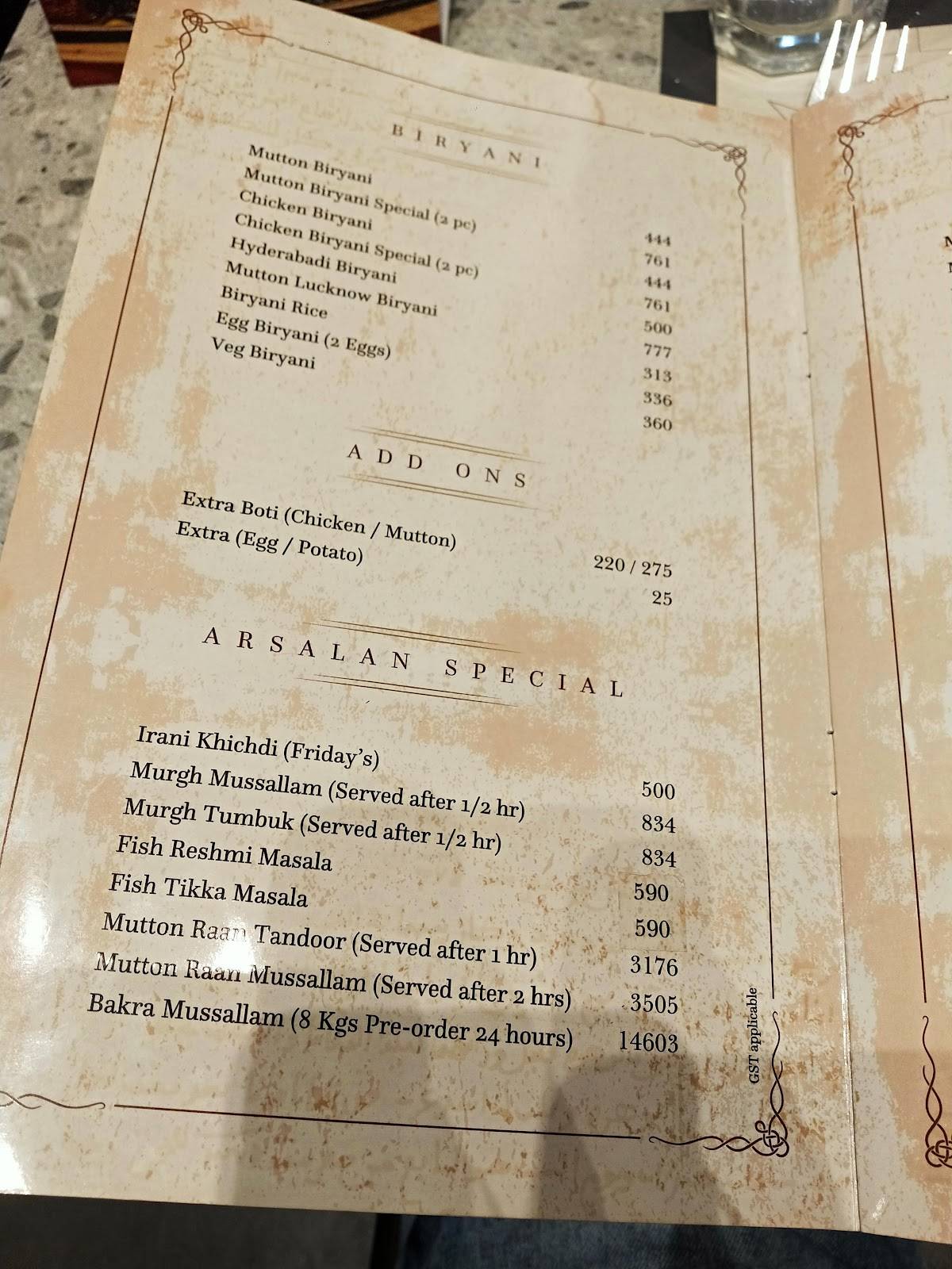 Menu at Arsalan Restaurant & Caterer - Park Circus, Kolkata, 191