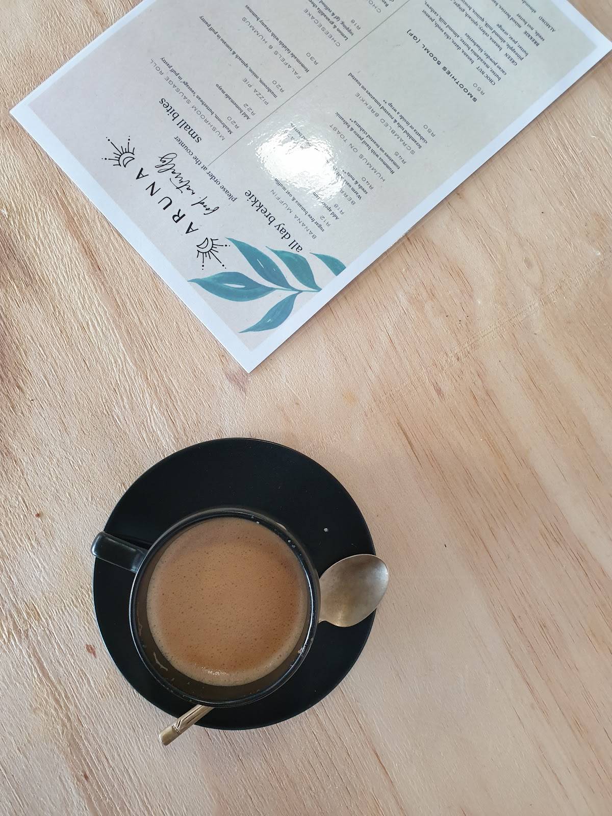 Menu at Aruna Foods South Africa restaurant, Port Elizabeth
