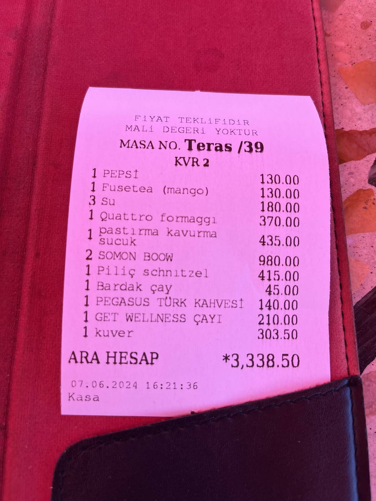 Speisekarte von Arya Lounge restaurant, Istanbul, Yüksekler Sk. No:3