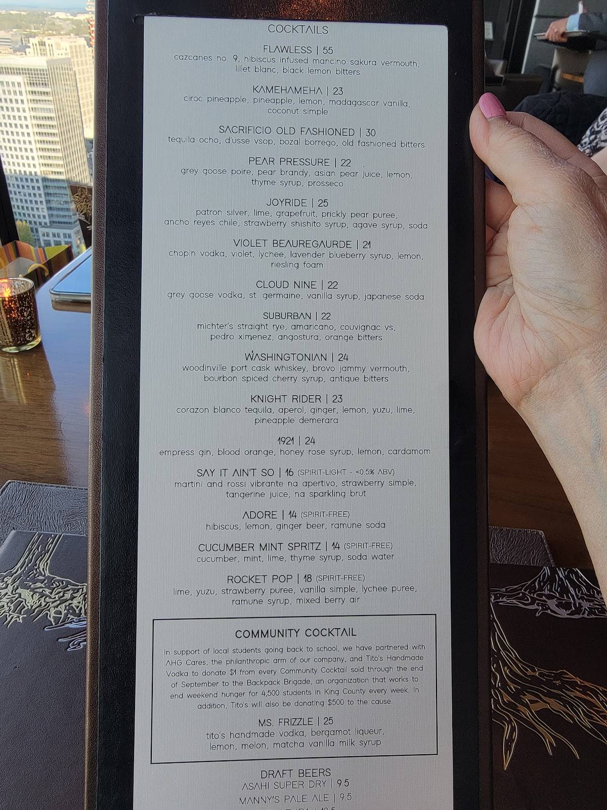 Menu at Ascend Prime Steak & Sushi restaurant, Bellevue