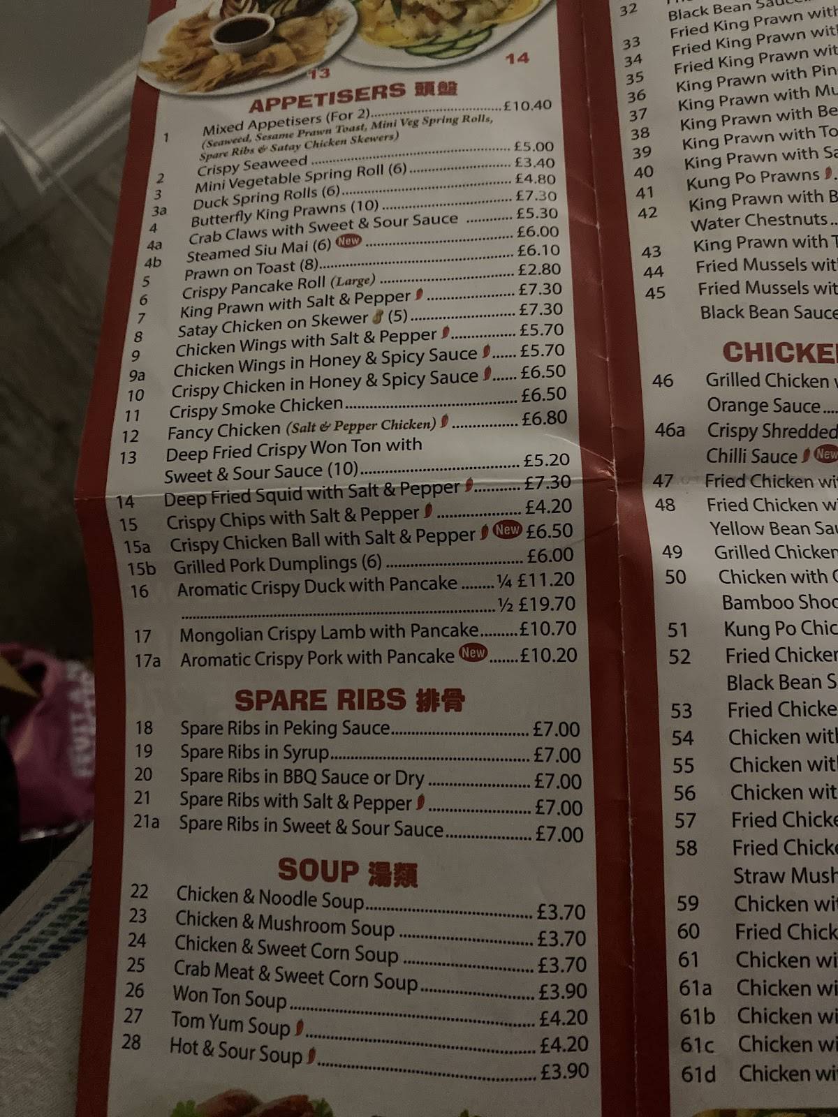 Menu at Asterbourne fast food, Clacton-on-Sea