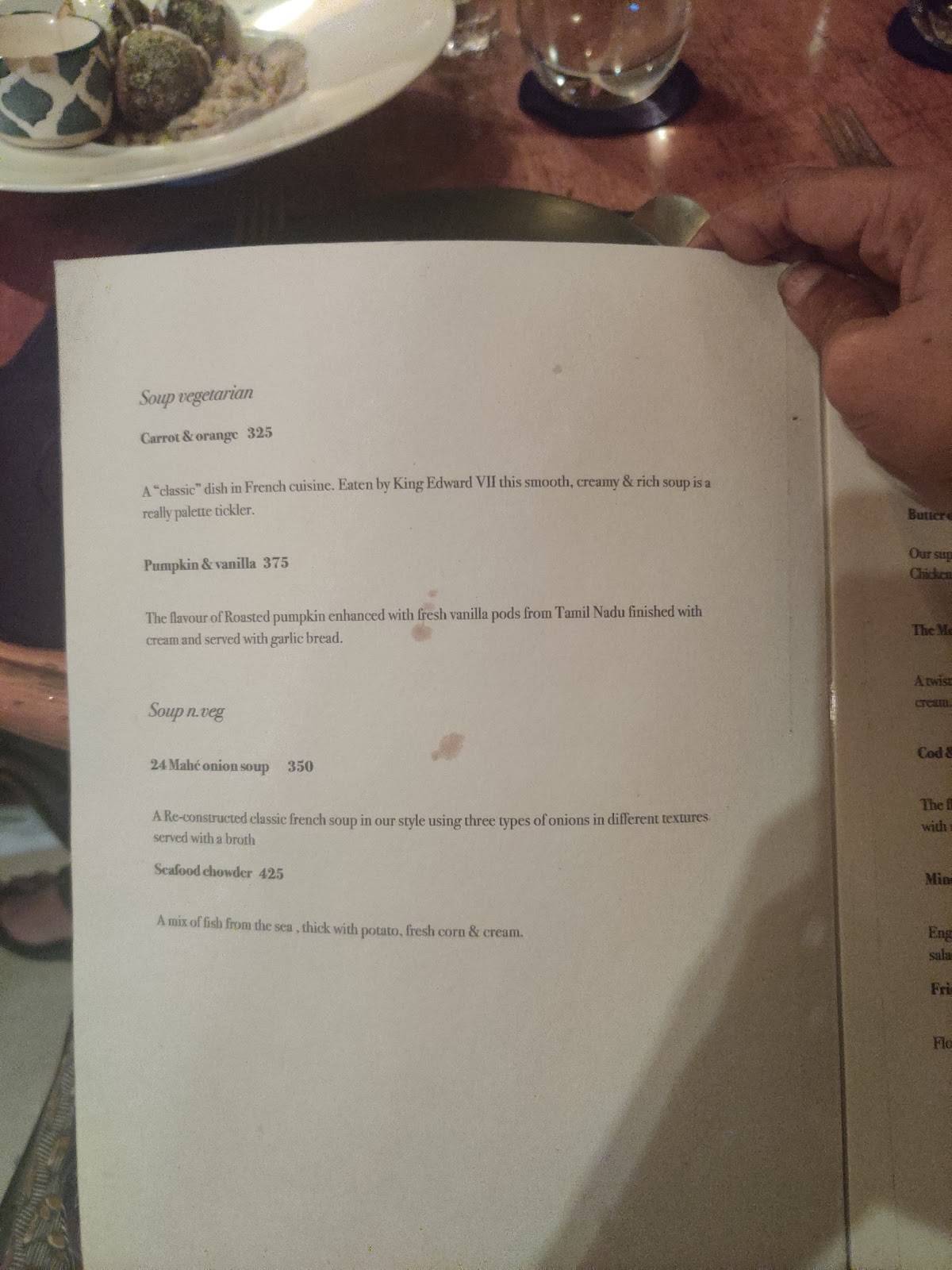 Menu at Asvah 24, Chennai, 4/24