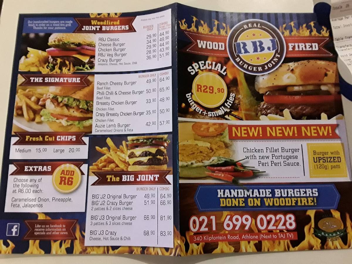 Menu at Atlantic Express Train Restaurant, Cape Town