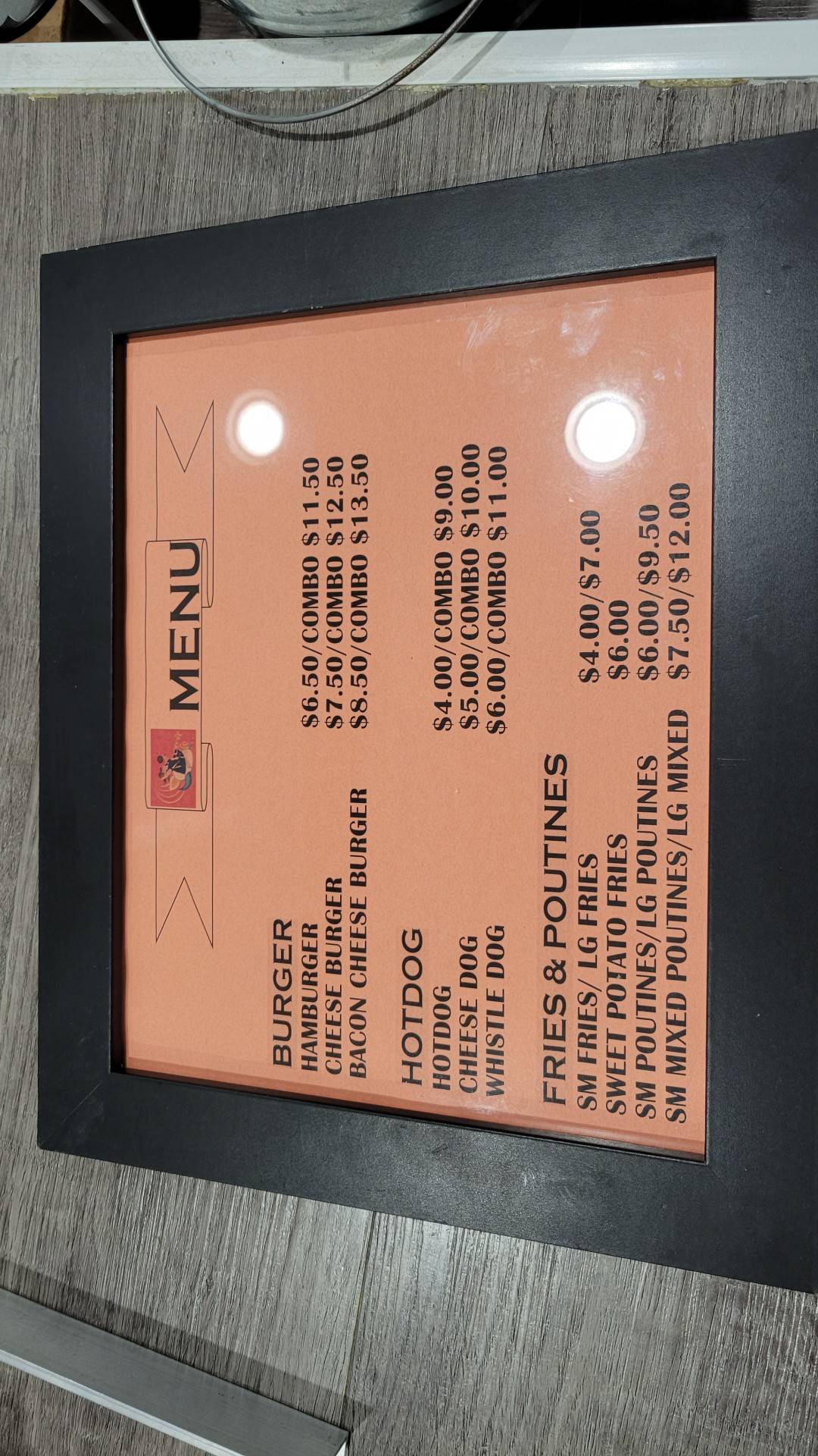 Menu at Atomic Cafe, Timmins