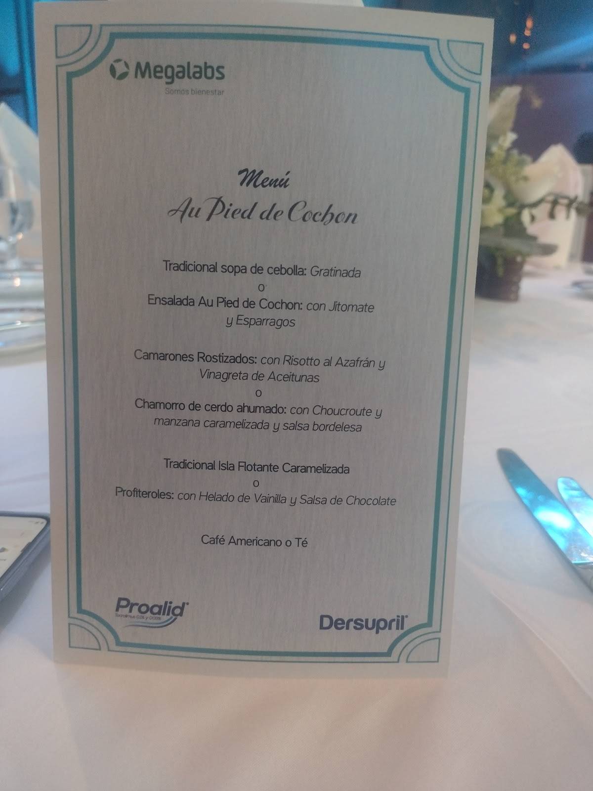 Carta del restaurante Au Pied del Cochon, Ciudad del México, Campos Eliseos 218 Col. Polanco