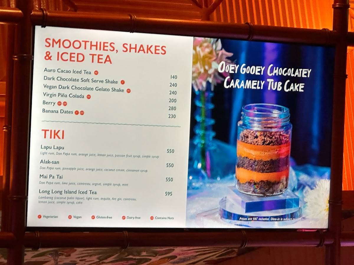 Menu at Auro Chocolate Cafe - BGC Flagship, Taguig