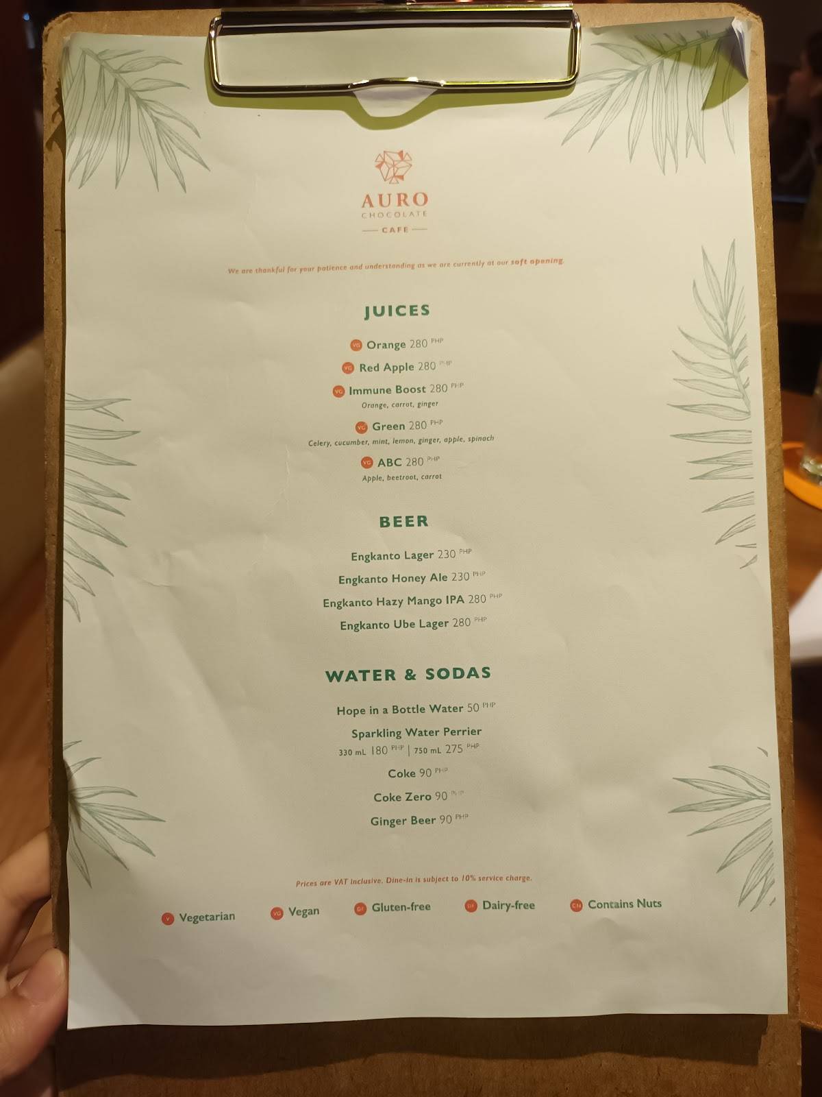 Menu at Auro Chocolate Cafe - BGC Flagship, Taguig
