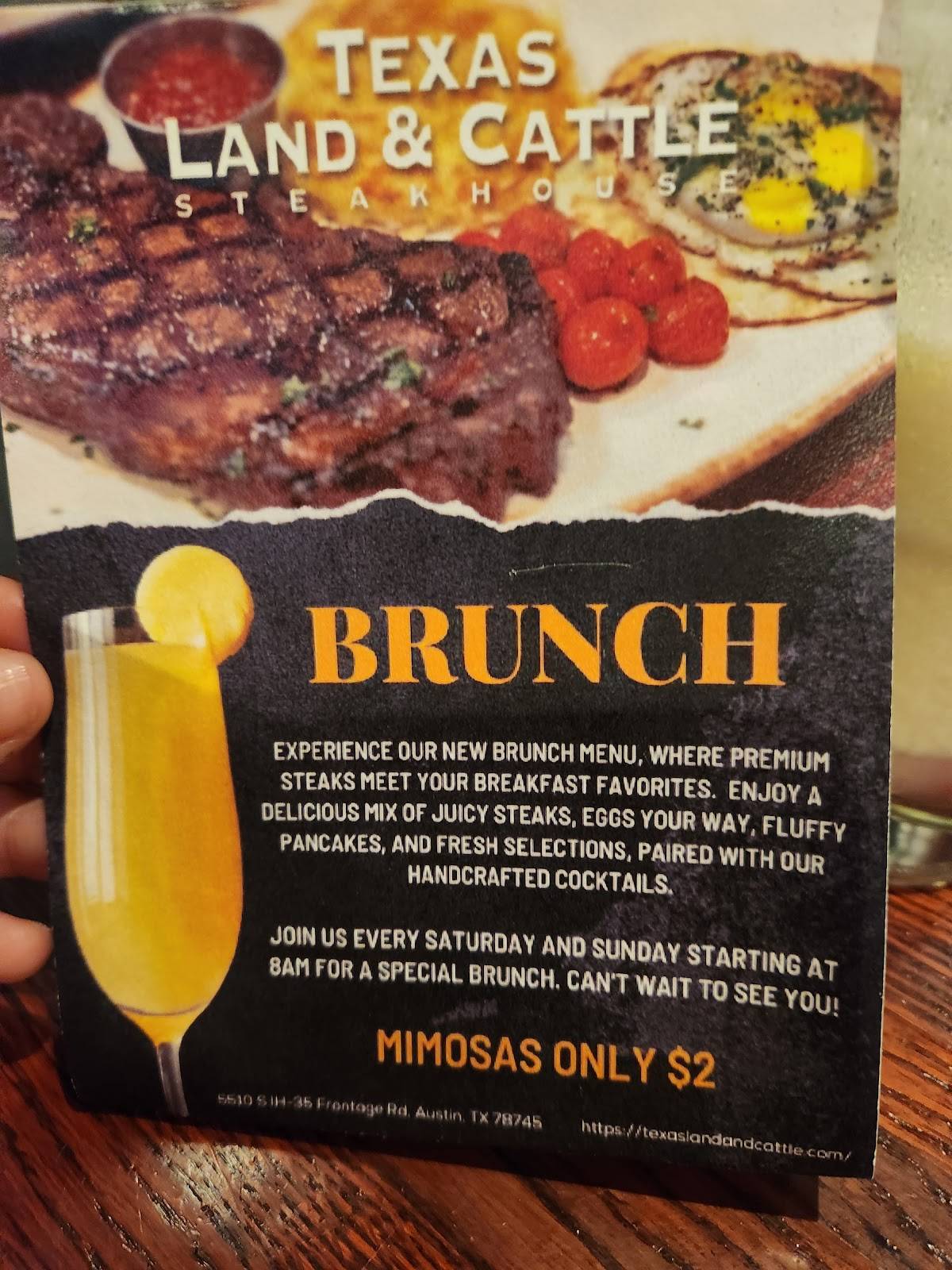 Menu at Texas Land & Cattle steakhouse, Austin, S I-35 Frontage Rd