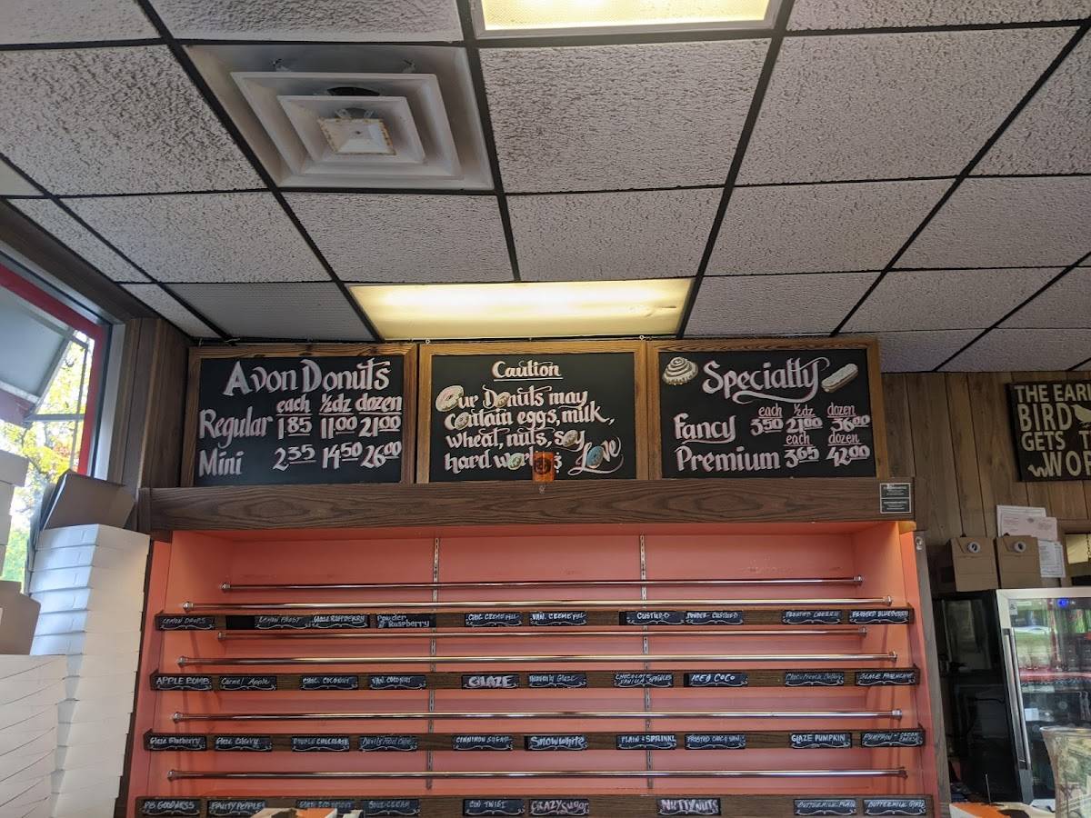 Menu at Avon Donuts Inc, Pontiac
