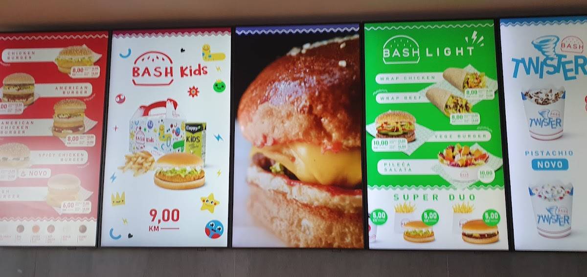 Menu at BASH restaurant, Sarajevo
