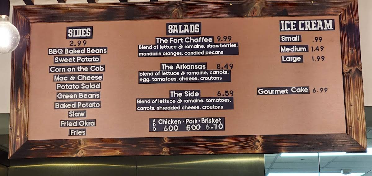 Menu at Blue Ember Smokehouse BBQ, Fort Smith