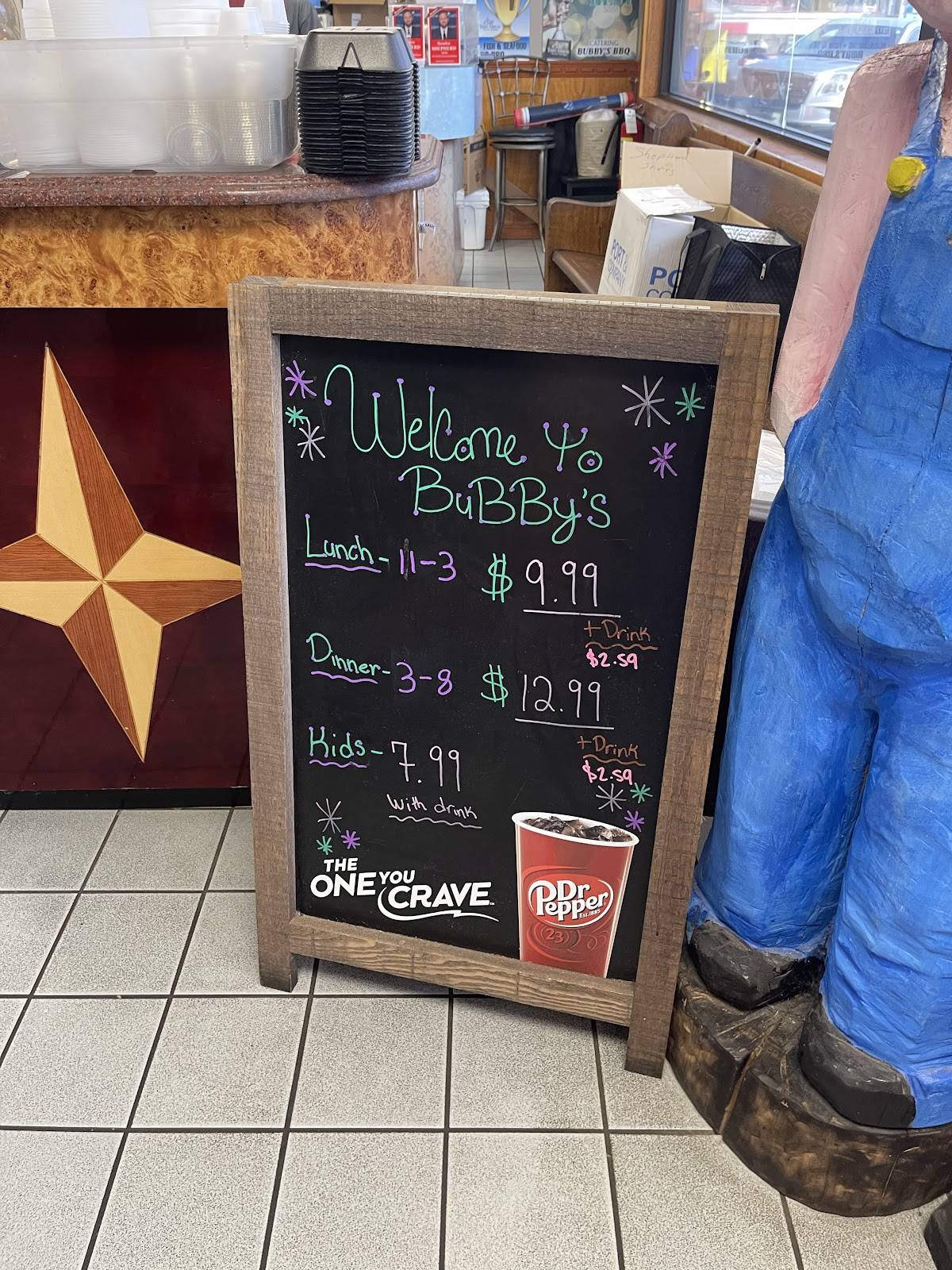 Menu at Bubby's BBQ, Corbin