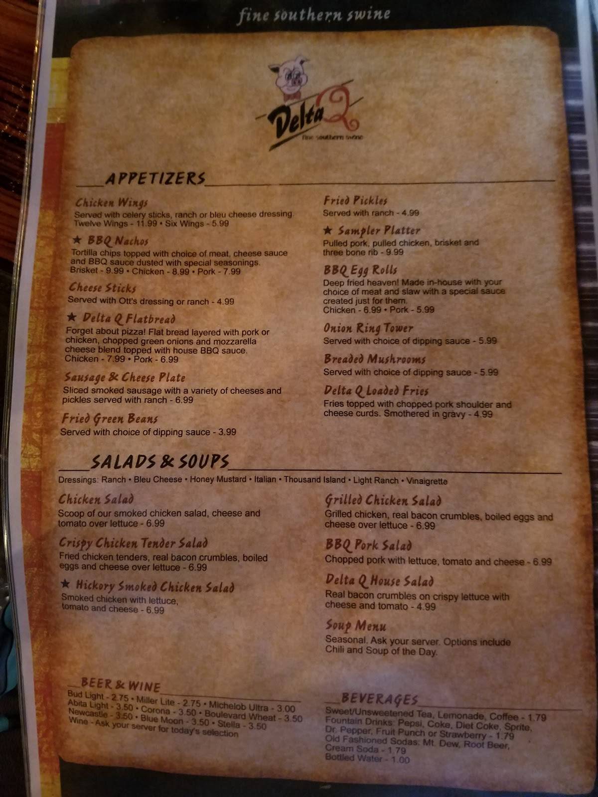 Menu at Delta Q & Deli BBQ, Forrest City