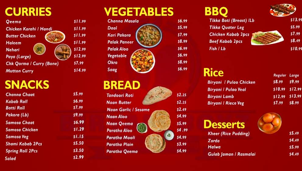 Menu at BIRYANI BOYZ restaurant, Milton