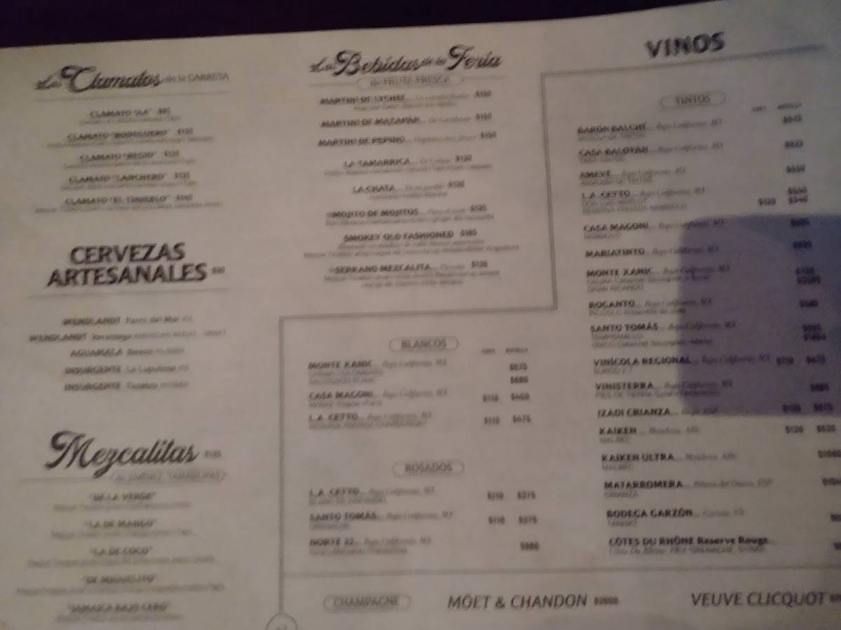 Menu at BODEGA 8 steakhouse, Tijuana, Blvd. Agua Caliente 10387