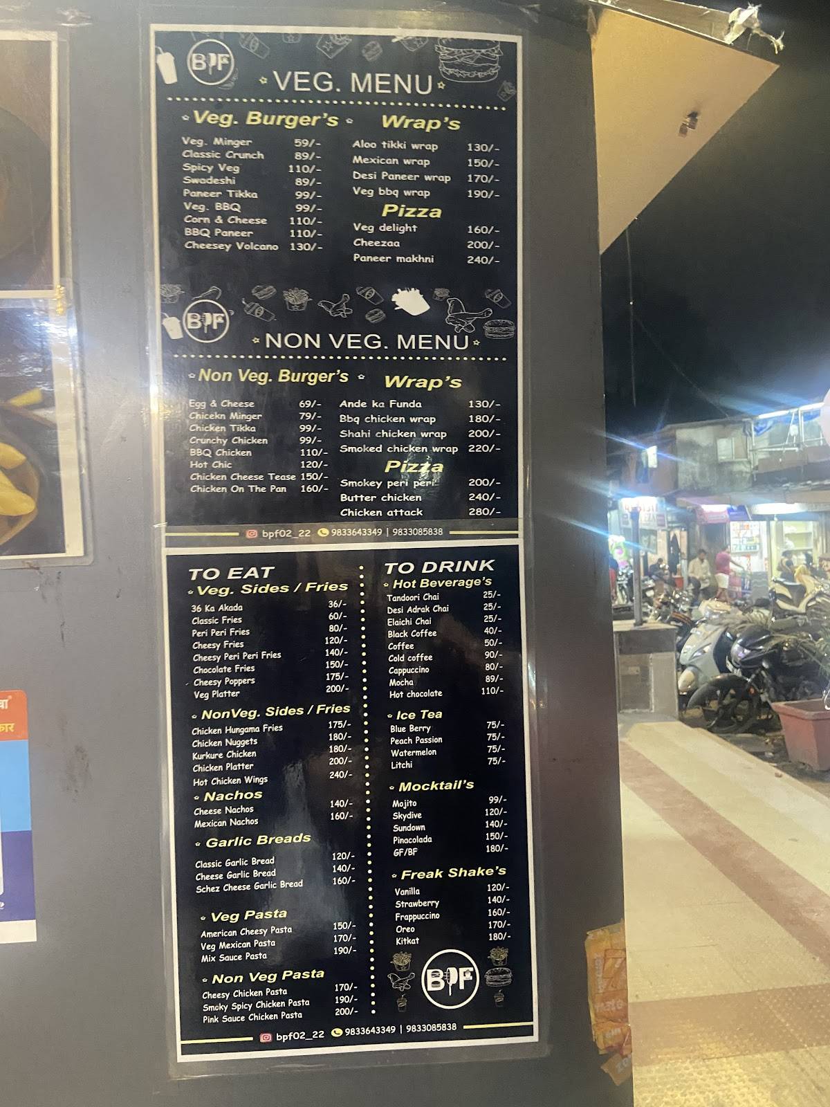 Menu at BPF (BURGER PAN FRIES), Mumbai