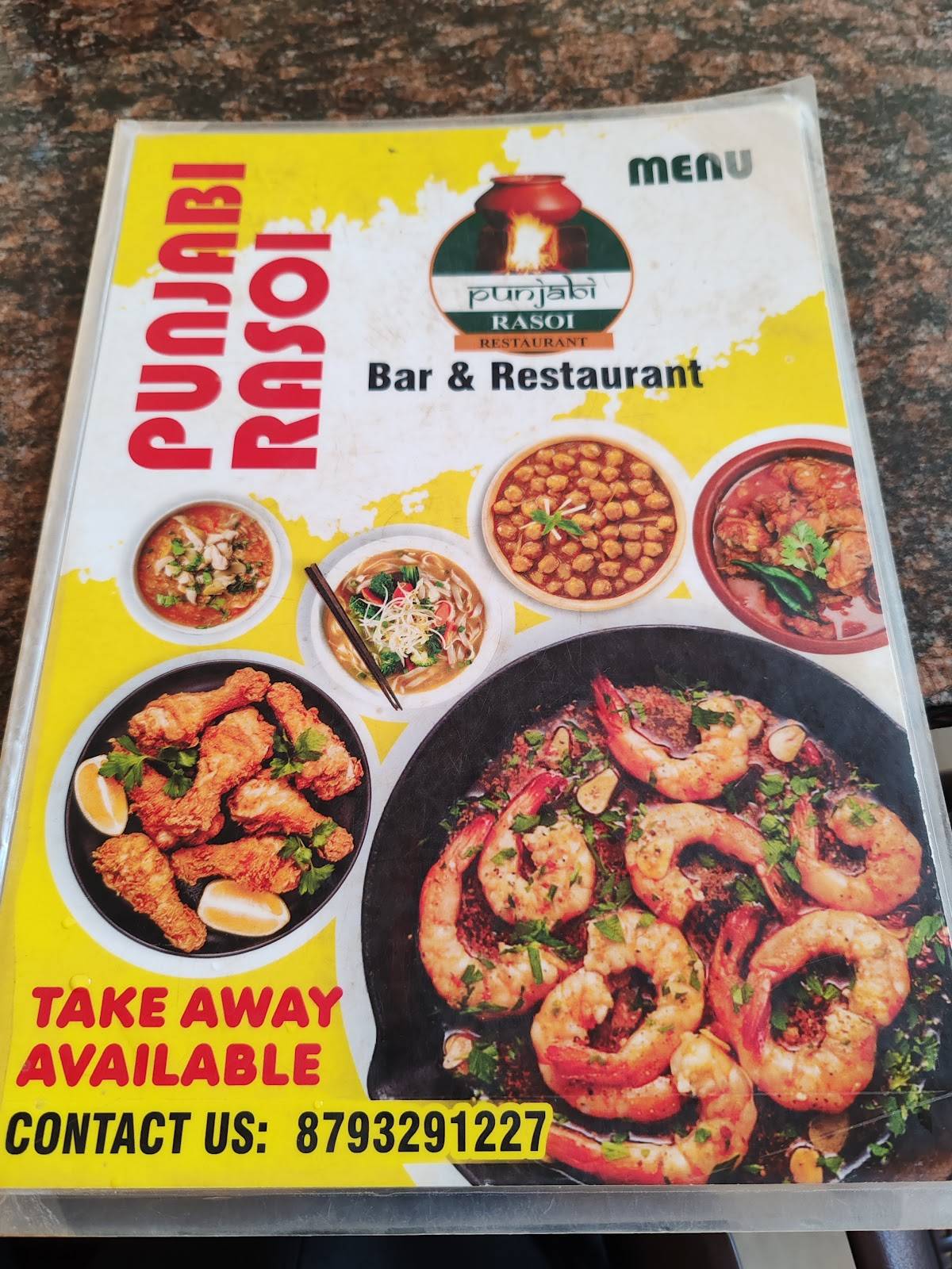 Menu at Punjabi Rasoi, Baga