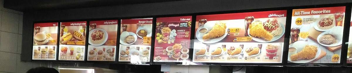 Menu at Jollibee restaurant, Baguio, Magsaysay Ave