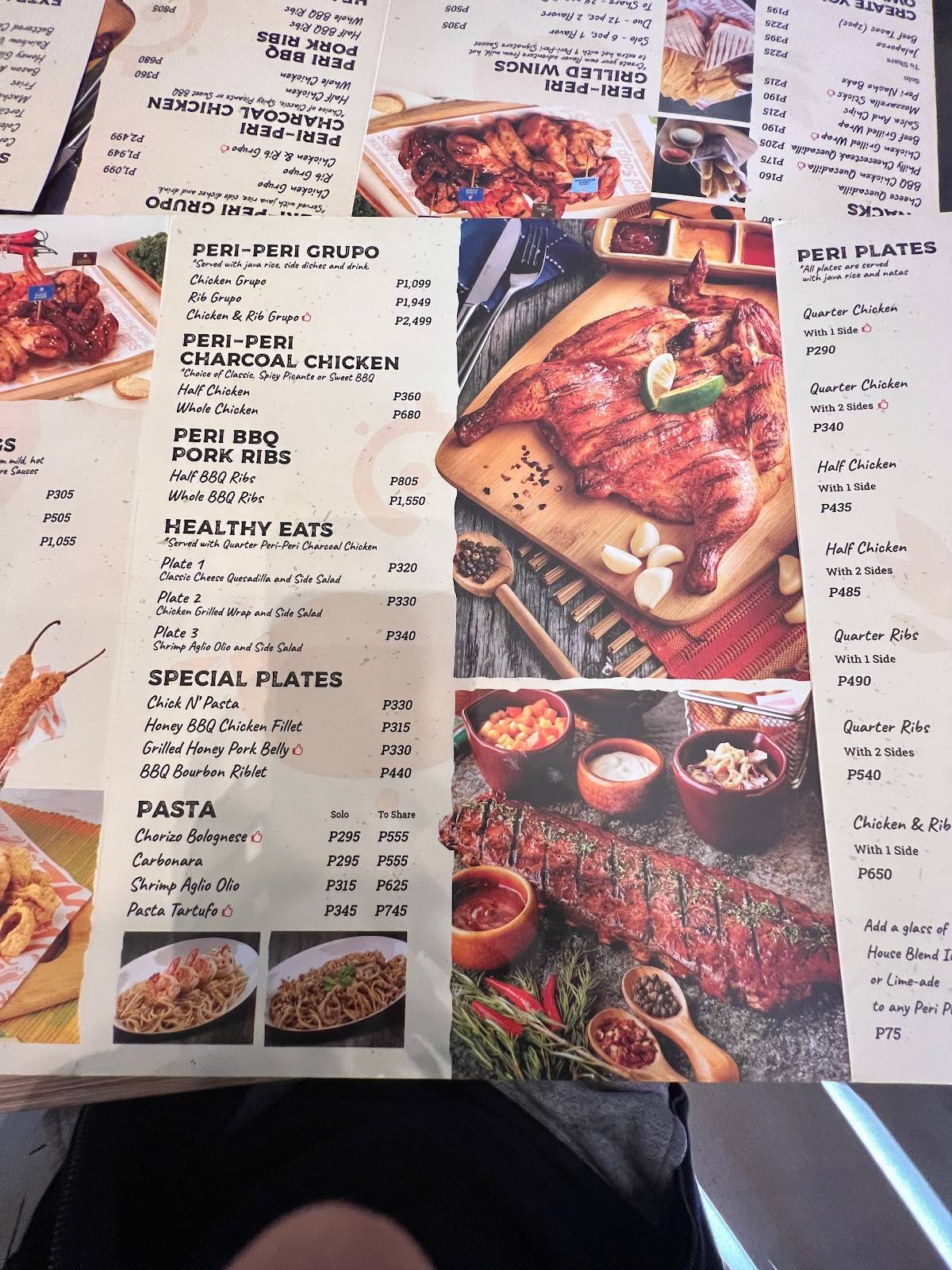 Menu at Peri-Peri Charcoal Chicken & Sauce Bar, Baguio