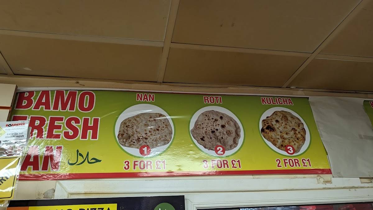Menu at Bamo Fresh Nan, Birmingham