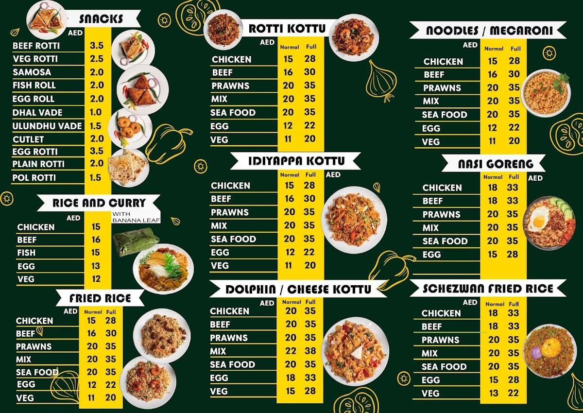 Menu at Banana Leaf Restaurant, Ajman