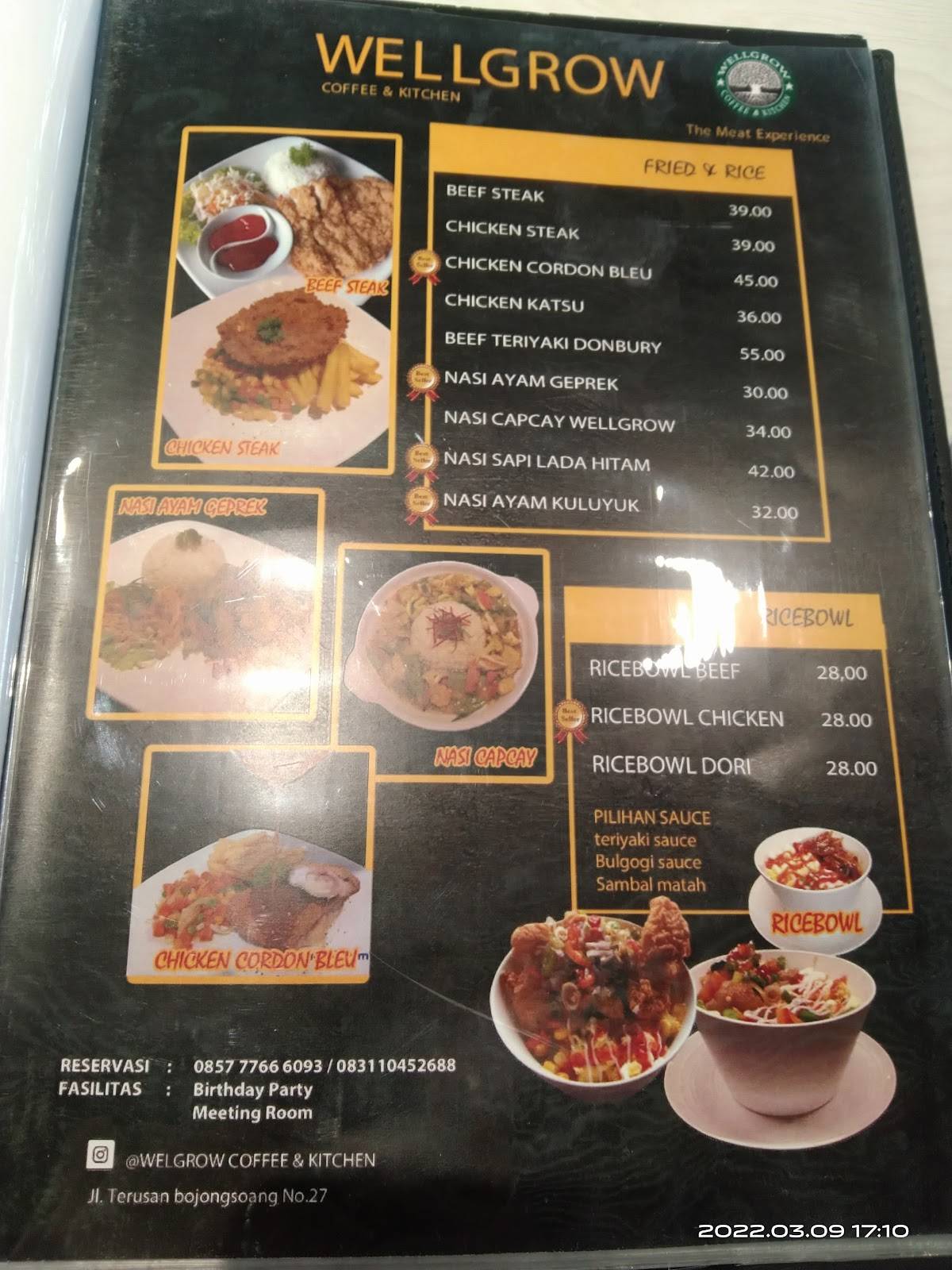Menu at WELLGROW COFFEE baleendah restaurant, Bandung