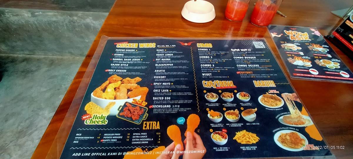 Menu at Wingz o Wingz Gegerkalong restaurant, Bandung