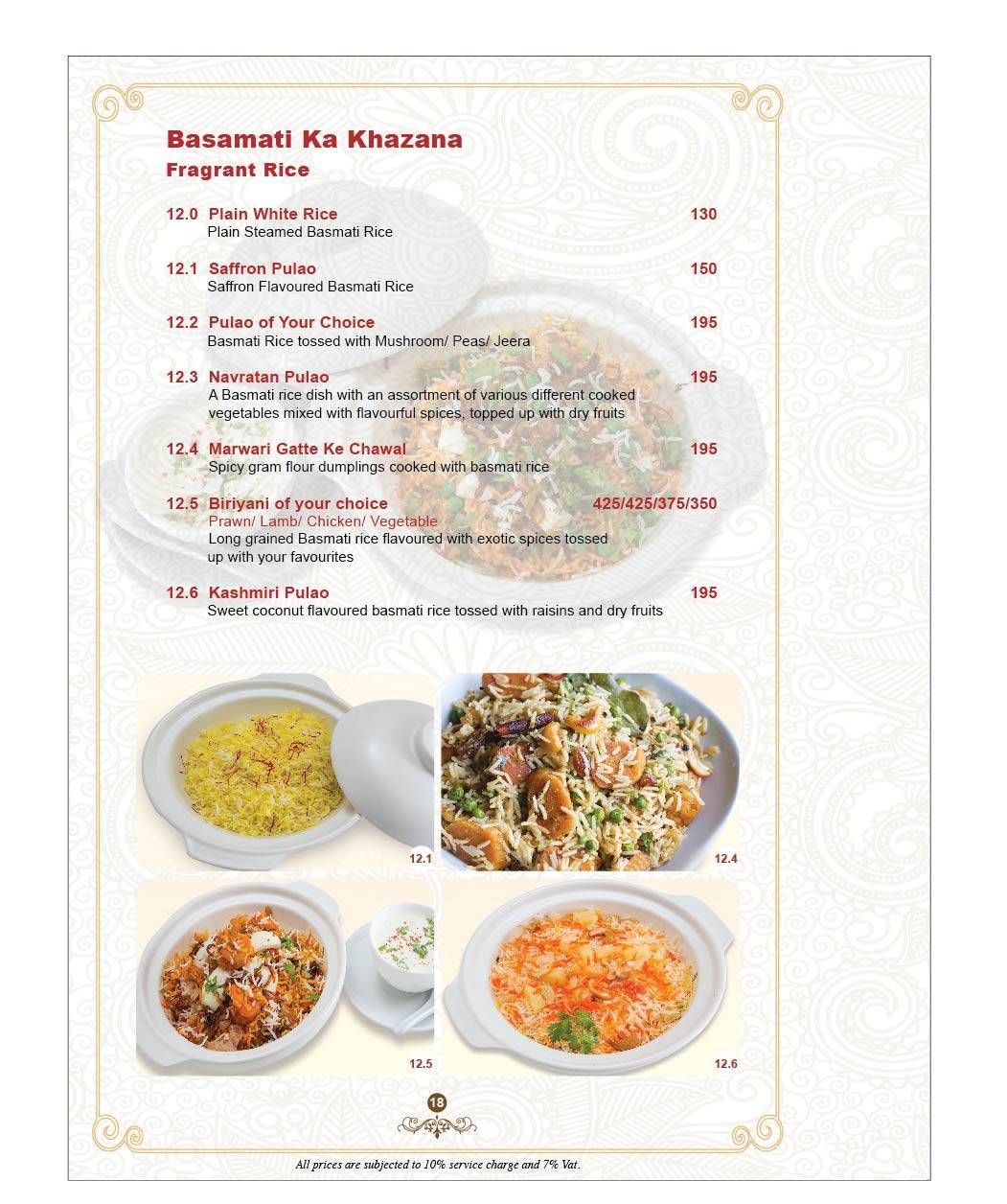 Menu at The Indian Hut Restaurant - Silom, Bangkok