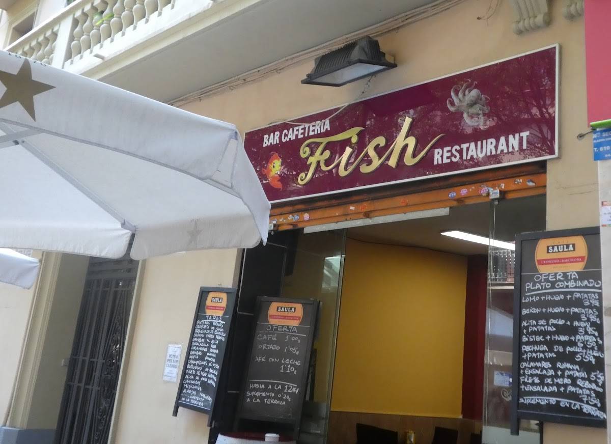 Menu at Bar Cafeteria Fish, Barcelona, Carrer de Rogent