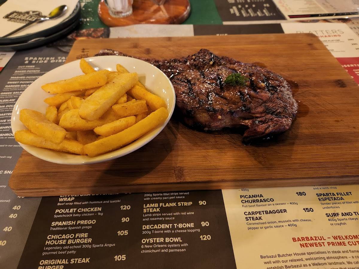 Menu at BarBazul, Welkom