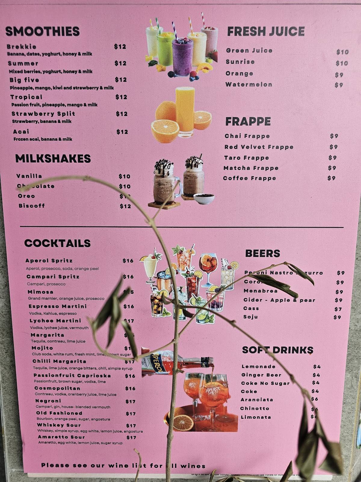 Menu at Barone, Strathfield