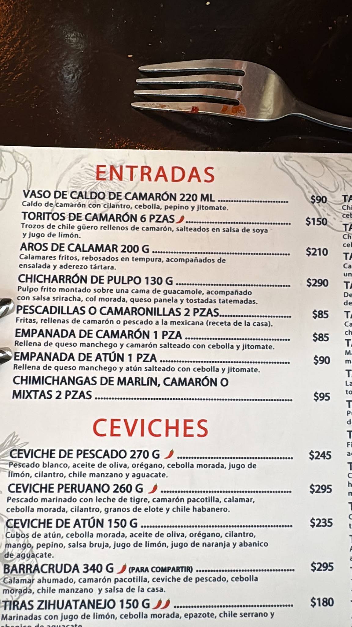 Carta de Barracruda Coyoacán, Ciudad de México