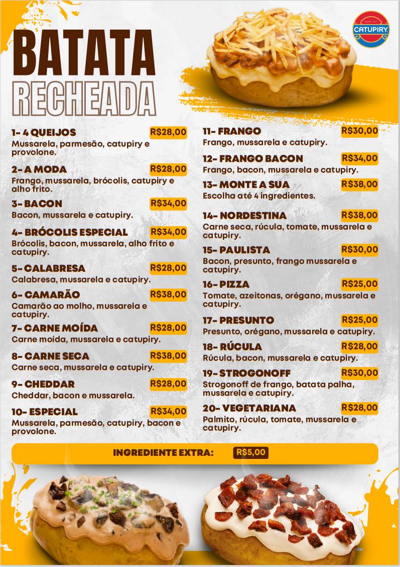 Menu em Batata Recheada Ita pub & Bar, Itanhaém, Praça Benedito Calixto